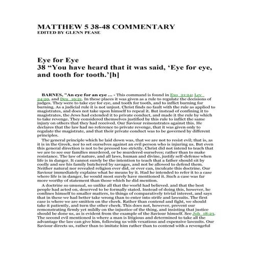 Matthew 5 38 48 commentary | PDF