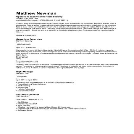 Matthew Newman CV | DOCX