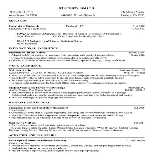 Matthew Smith Resume | DOCX
