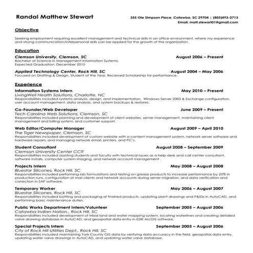 Matt stewartresume | PDF | Computing | Technology & Computing