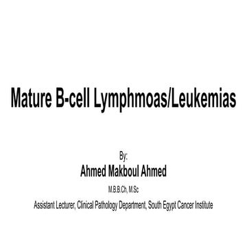Mature B-cell Neoplasms | PDF