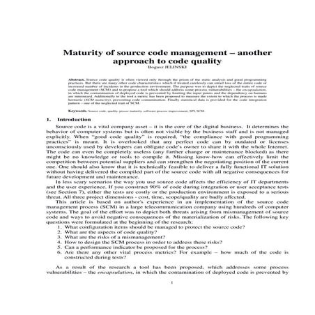 Maturity of-code-mgmt-2016-04-06 | PDF | Web Development | Internet