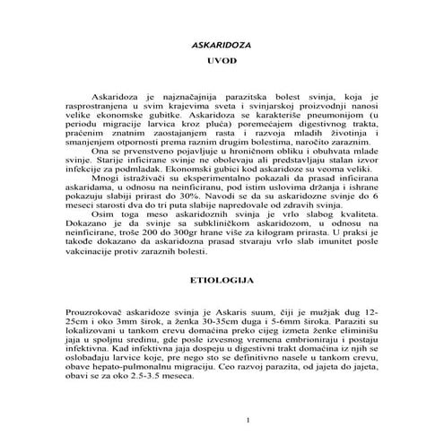 Maturski rad askaridoza | DOC