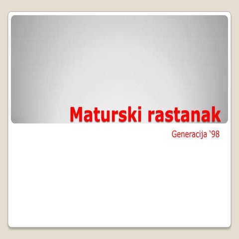 Maturski rastanak | PPTX