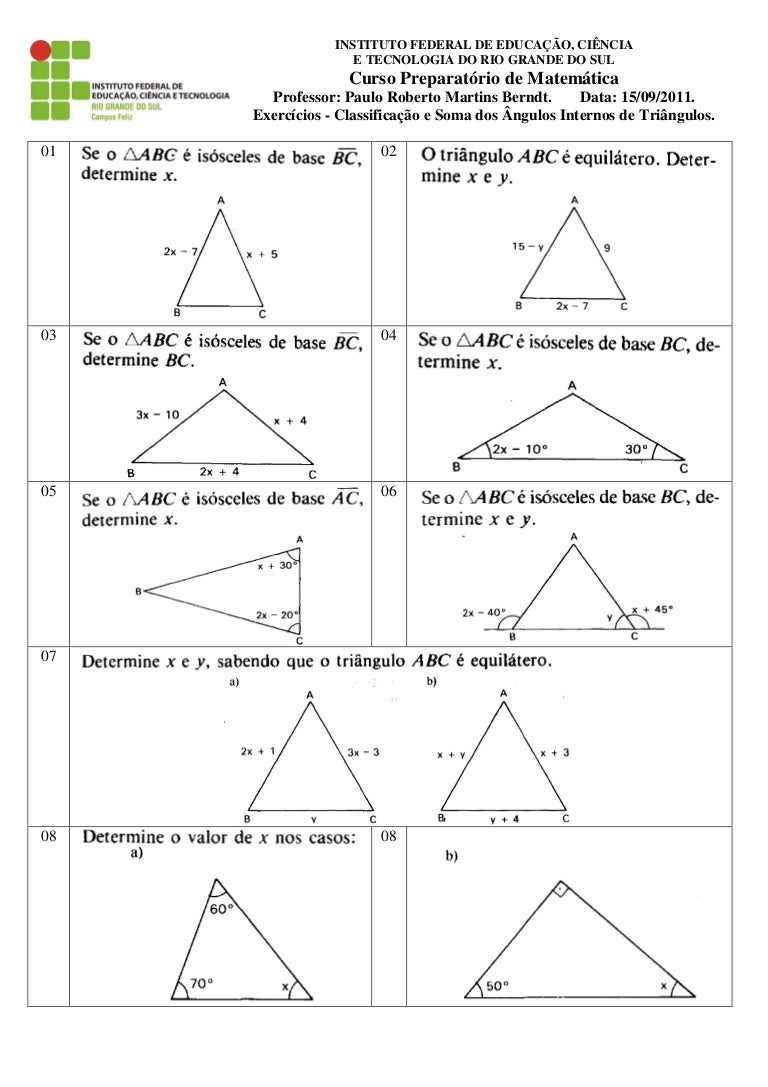 Mat utfrs 19. triangulos exercicios