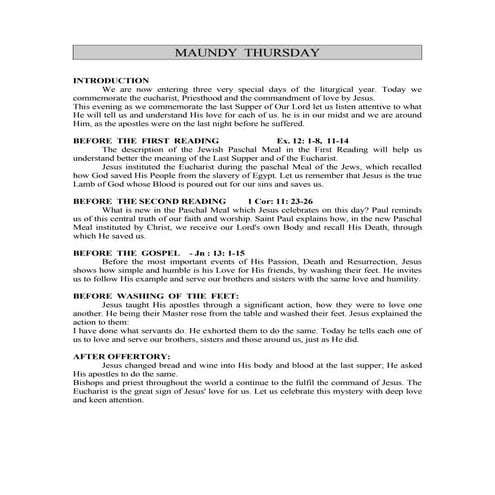 Maundy Thursday | DOC