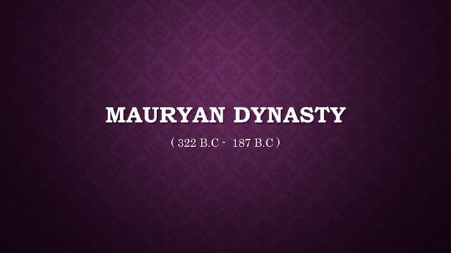 The Mauryan Empire | PPTX