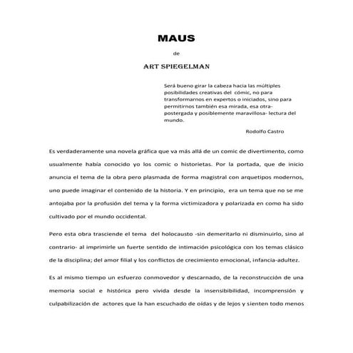 Maus de art spiegelman | PDF