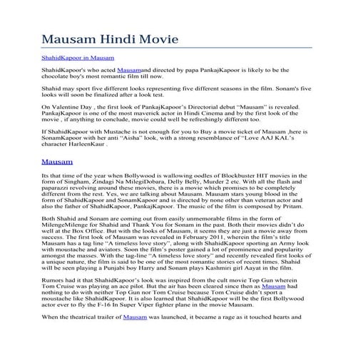 Mausam | PDF