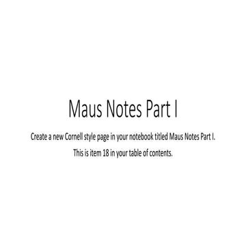 Maus Notes Part I | PPTX
