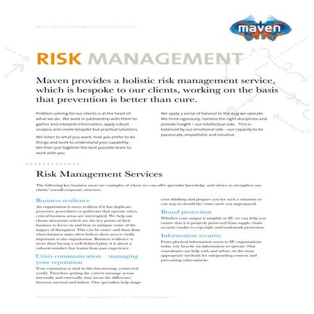 Maven risk management services | PDF