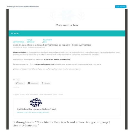 Max Media Box | Fraud | Scam Company | Fraud Advertising | PDF