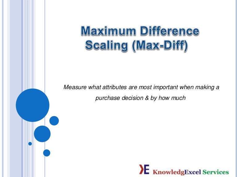 Introduction to Max Diff - Approach and Demo
