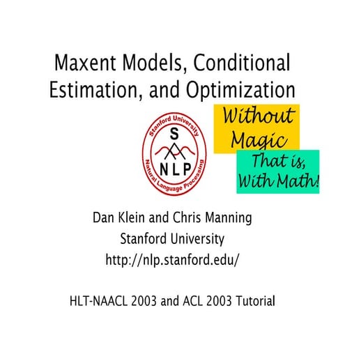 Maxent Tutorial Slides | PDF | Artificial Intelligence | Technology ...