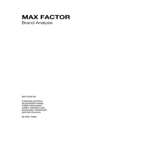 Max Factor | PDF