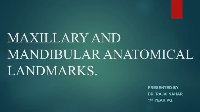 Anatomical landmarks of edentulous maxillary arch | PPTX