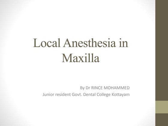 Mandibular Anesthesia Inferior Alveolar Nerve Block Ppt
