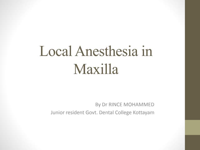 Mandibular Anesthesia : Inferior alveolar nerve block | PPTX