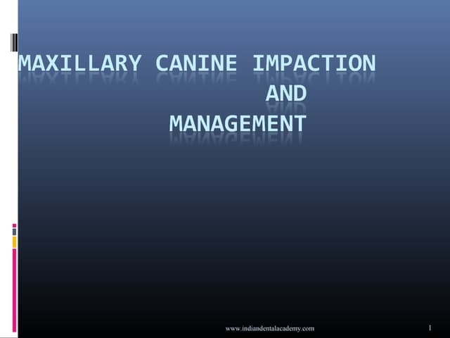 CANINE IMPACTION 1.pptx