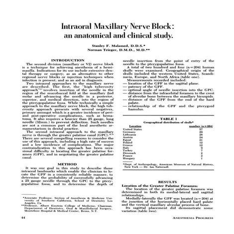 Oral Surgery - Maxillary nerve block | PDF