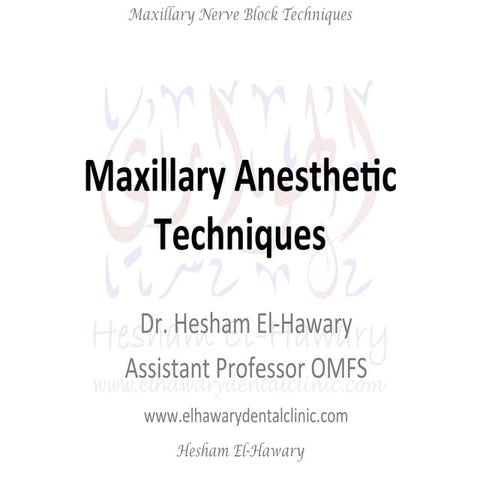 Maxillary nerve block anesthetic technique (with photos) | PDF