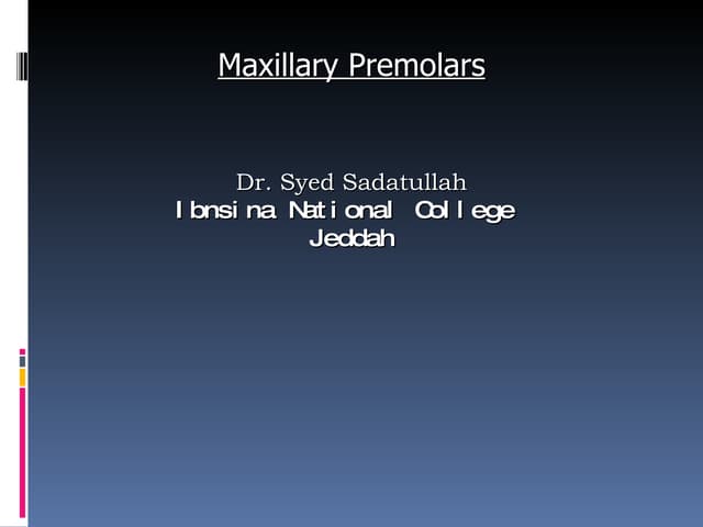 Permanent Maxillary 1st premolar | PPTX