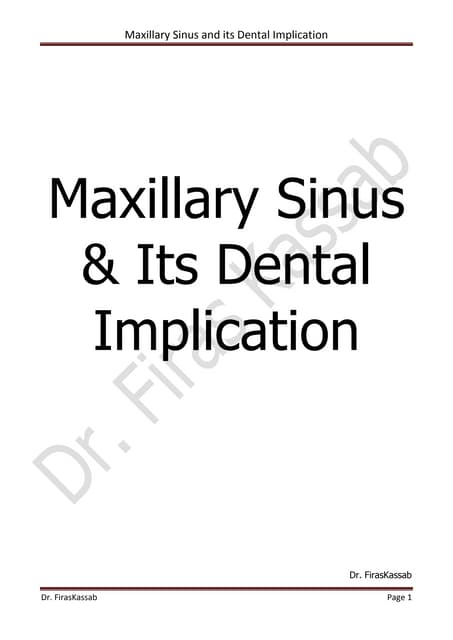 Maxillary sinus | PPT