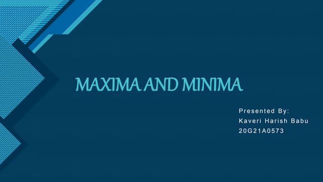 Engineering Mathematics Maxima And Minima Pptx 4041