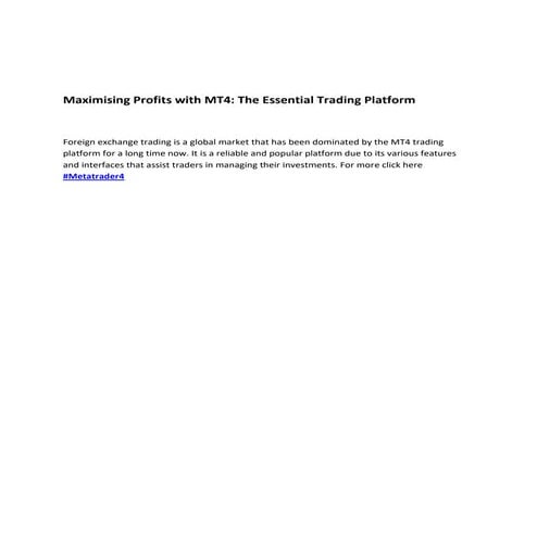 Maximising Profits with MT4.docx