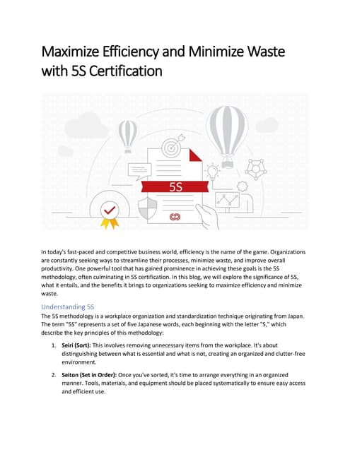 5s in Total Quality Management | PDF