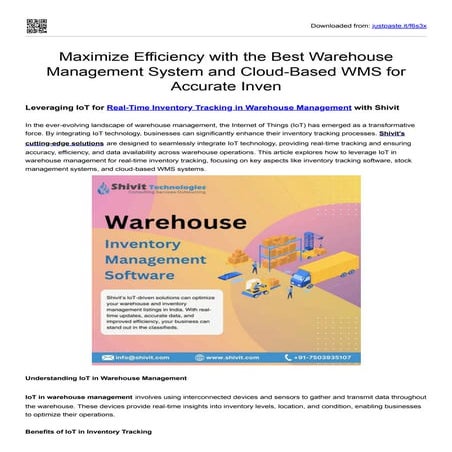 Maximize Efficiency with the Best Warehouse Management System and Cloud-Based WMS for Accurate ...