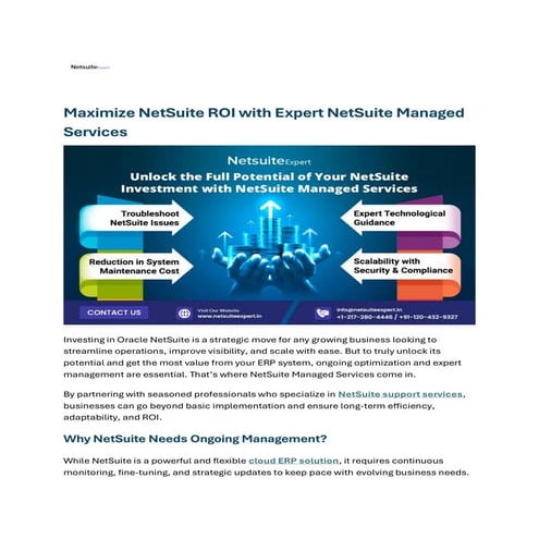 Boost NetSuite ROI with Managed Services | PDF