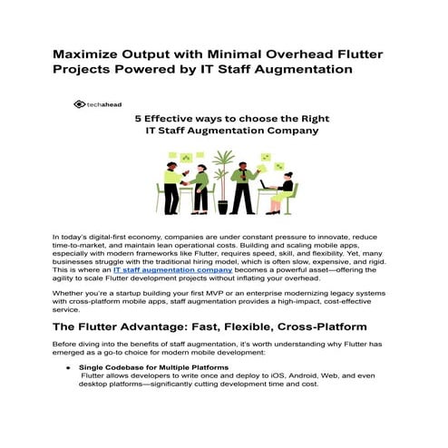Maximize Output with Minimal Overhead Flutter Projects Powered by IT ...