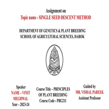 Single seed descent method | PPT