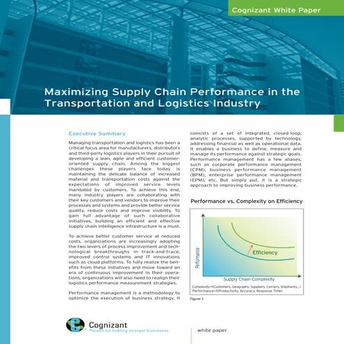 Maximizing Supply Chain Performance in the Transportation and Logistics ...
