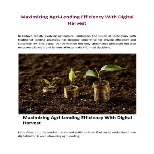 Maximizing Agri-Lending Efficiency With Digital Harvest | PDF