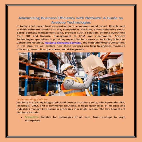 Maximizing Business Efficiency With Netsuite A Guide By Aretove