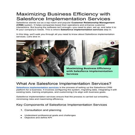 Maximizing Business Efficiency With Salesforce Implementation Servicesdocx