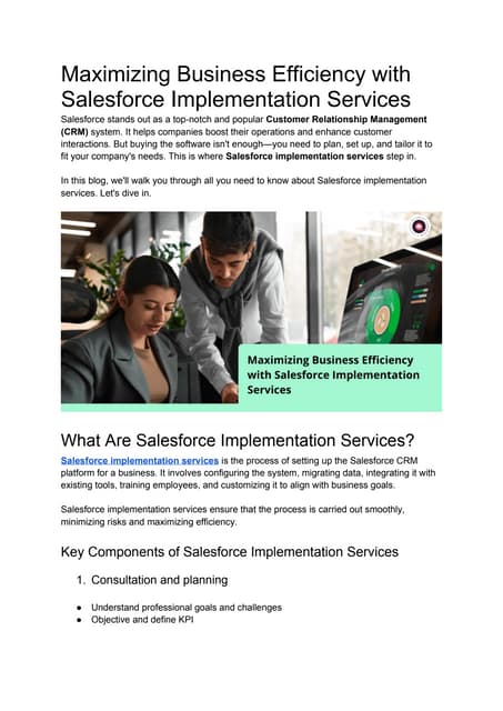 Salesforce Consulting Services - TechForce | PDF