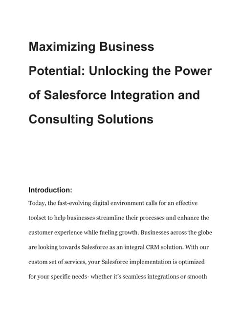 Salesforce: The Leading Cloud CRM Platform | PPT