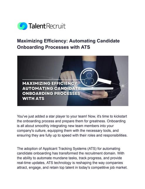 Artificial intelligence for Recruitment | PPT