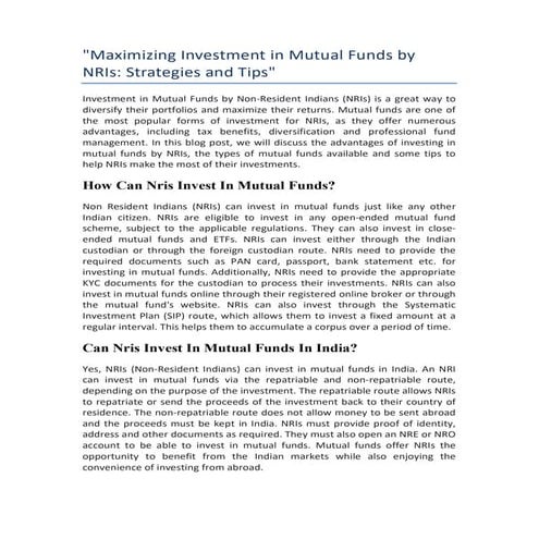Maximizing Investment in Mutual Funds by NRIs.pdf