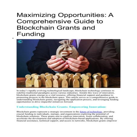 Maximizing Opportunities: A Comprehensive Guide to Blockchain Grants ...