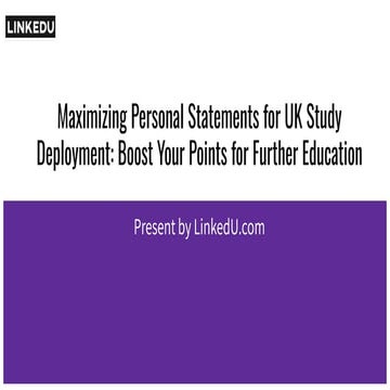 How to Write a Personal Statement for HKU | PDF
