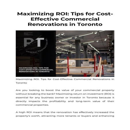 Maximizing ROI Tips for Cost-Effective Commercial Renovations in ...