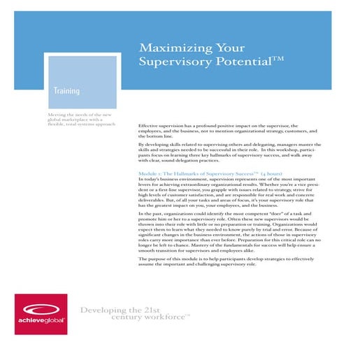 Maximizing Your Supervisory Potential | PDF