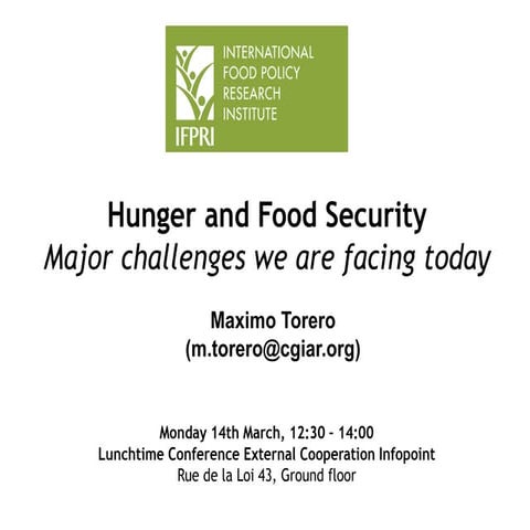 Hunger and Food Security | PDF