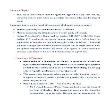 Maxims of equity | DOCX