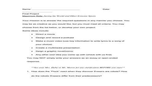 Maximum Ride Movie Erasers