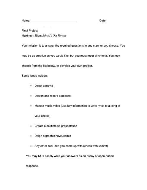 Maximum ride part 2 | PPT